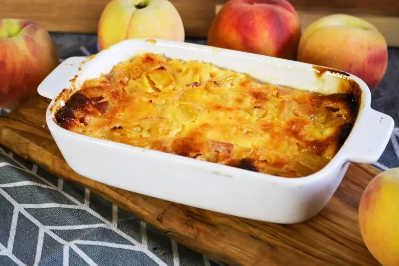 gratinado de melocotón