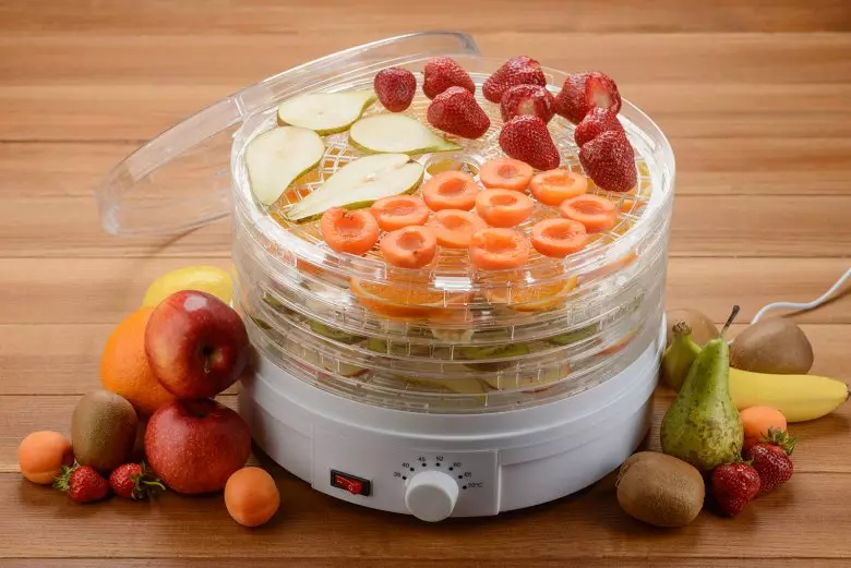 Fruit, vegetables, mushrooms, flowers, herbs and seeds can be dried in a dehydrator.