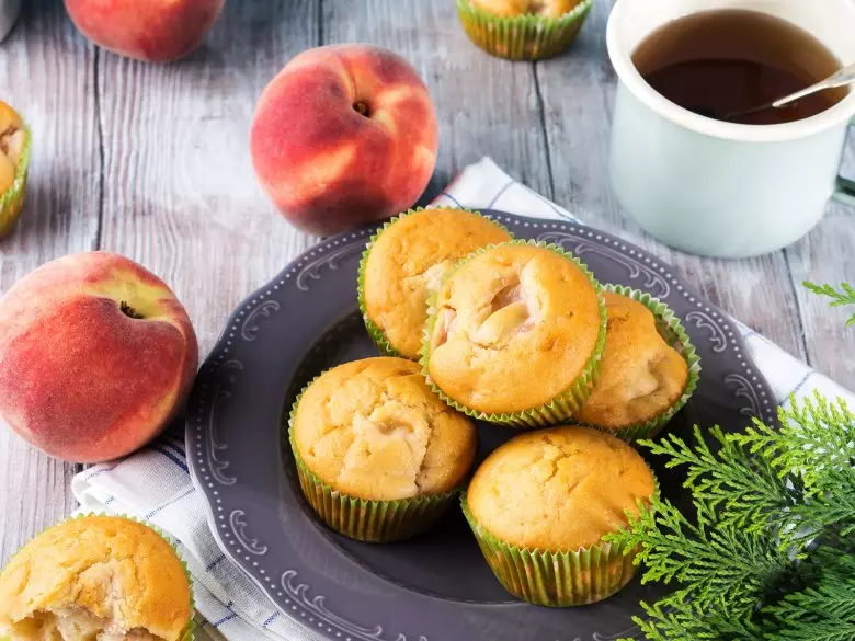 Muffins de melocotón