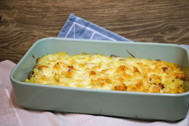 Macarrons de formatge amb cansalada