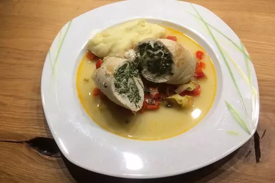 Inkukhu roulade - iresiphi