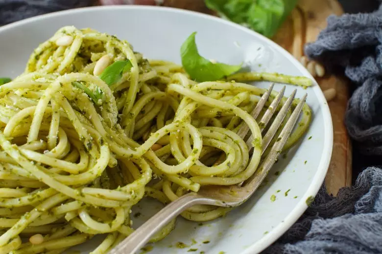 Spaghetti med pesto