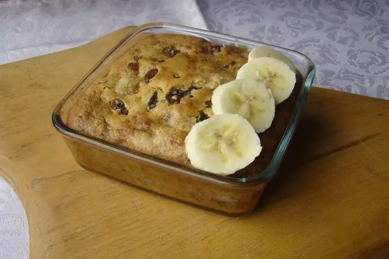 Pan de plátano con arándanos