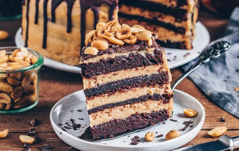 Tarta de chocolate con manteiga de cacahuete