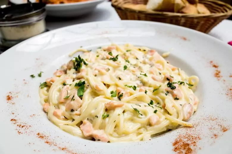 Spaghetti met zalm