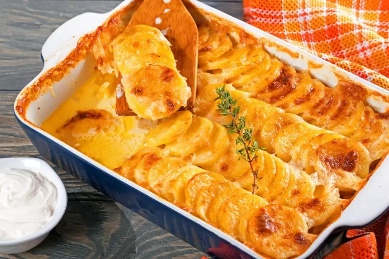 Vegan nga patatas nga gratin