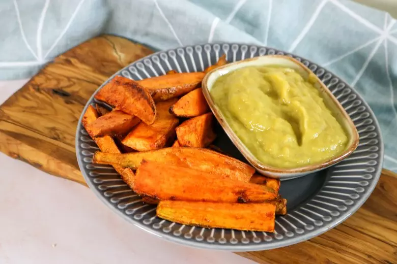 Sweet potato wedges nemango avocado dip