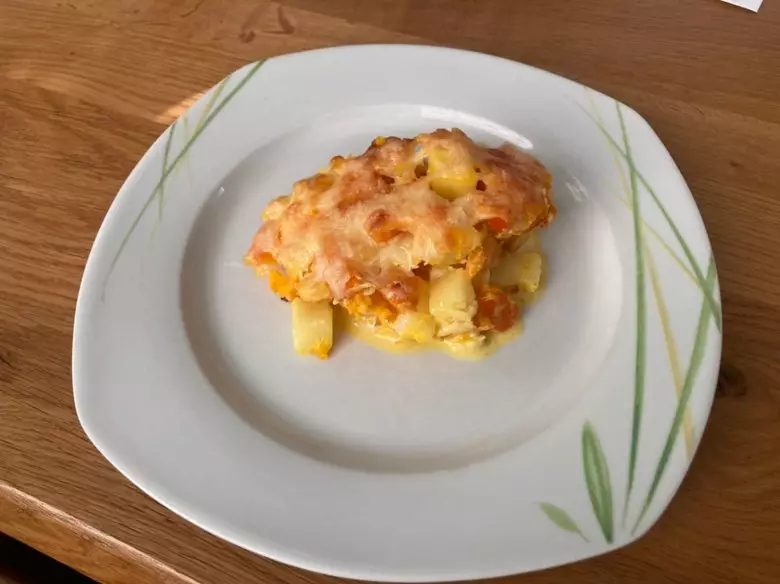 Gratinado de patata y calabaza de la abuela